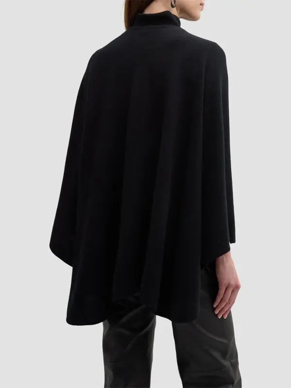 Sofia Cashmere Lace-trim Cashmere Knit Cape