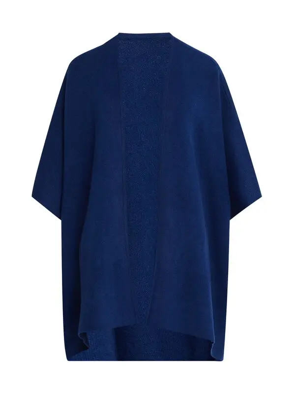 Sofia Cashmere Cashmere Double-knit Cape - Navy