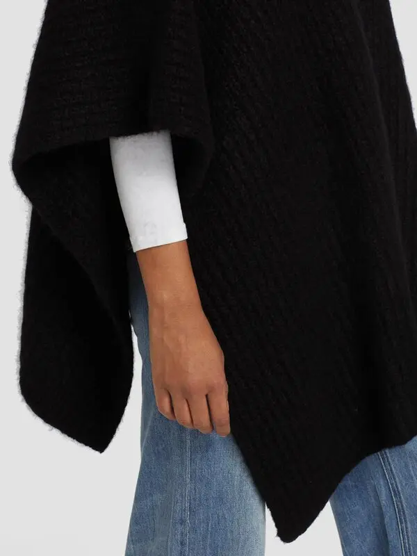 Sofia Cashmere Cashmere-silk Chunky Knit Cape - Black
