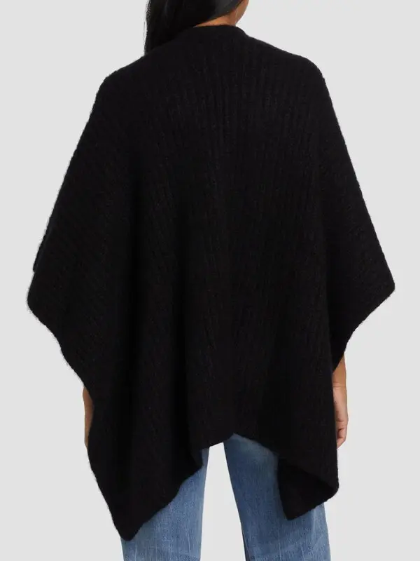 Sofia Cashmere Cashmere-silk Chunky Knit Cape - Black