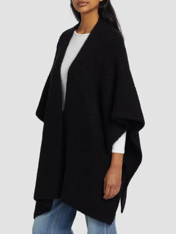 Sofia Cashmere Cashmere-silk Chunky Knit Cape - Black