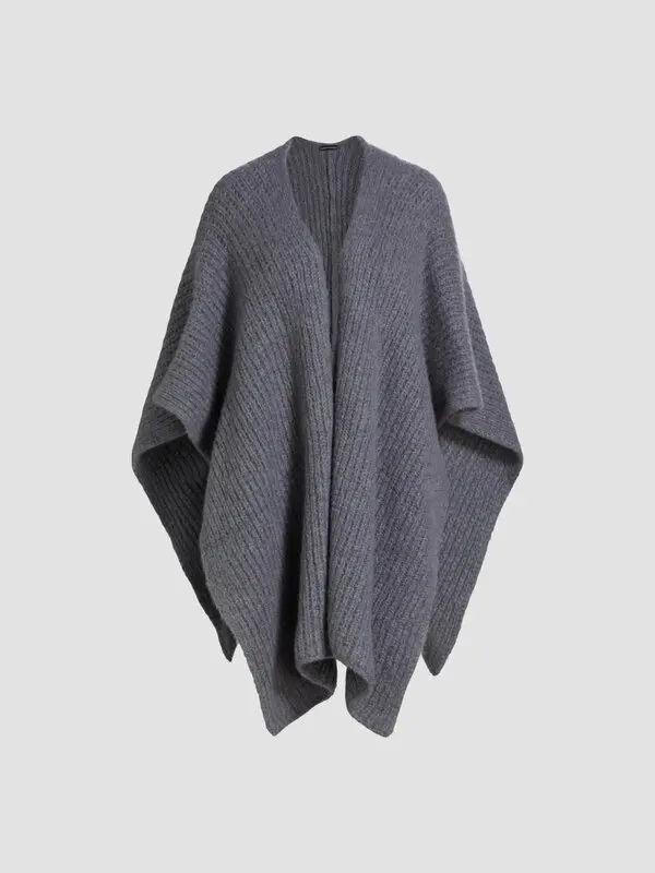 Sofia Cashmere Cashmere-silk Chunky Knit Cape - Grey