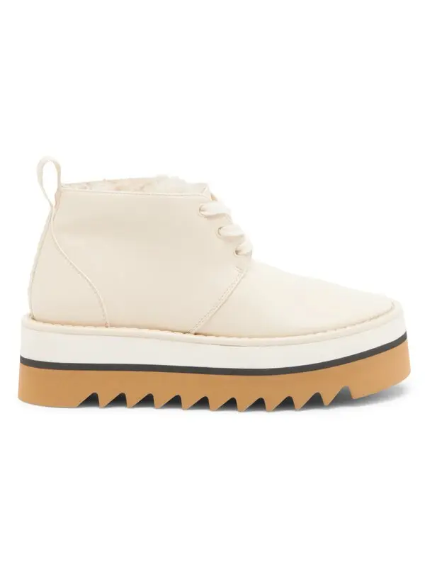 Stella McCartney Sneakelyse 50mm Lace-up Booties - Cream