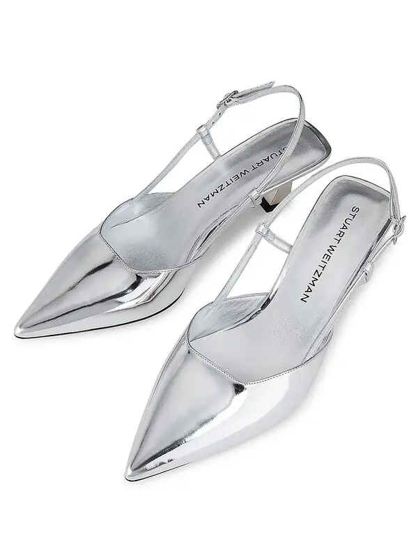 STUART WEITZMAN Vinnie 50mm Metallic Patent Leather Pumps