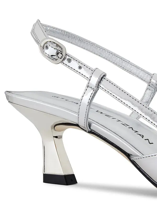 STUART WEITZMAN Vinnie 50mm Metallic Patent Leather Pumps