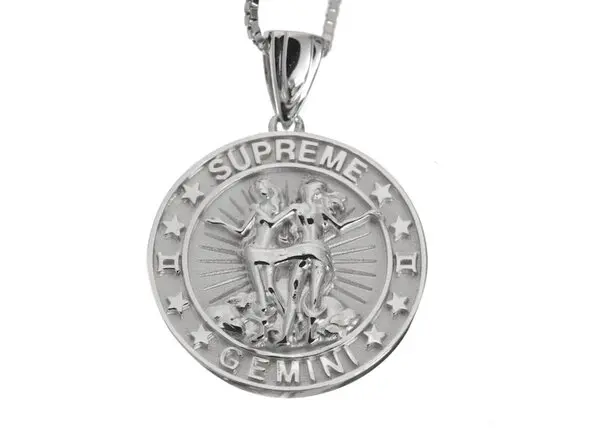 Supreme Jacob&co Gemini Zodiac Pendant - Sterling Silver