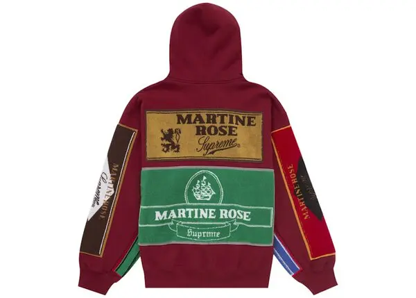 トップス SUPREME Martine Rose Sweatshirt size L Supreme Martine Rose Towel Zip Up Hooded Sweatshirt - Cardinal