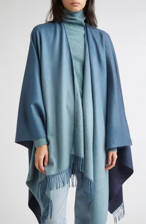 Johnstons Of Elgin Ombré Fringe Trim Cashmere Cape
