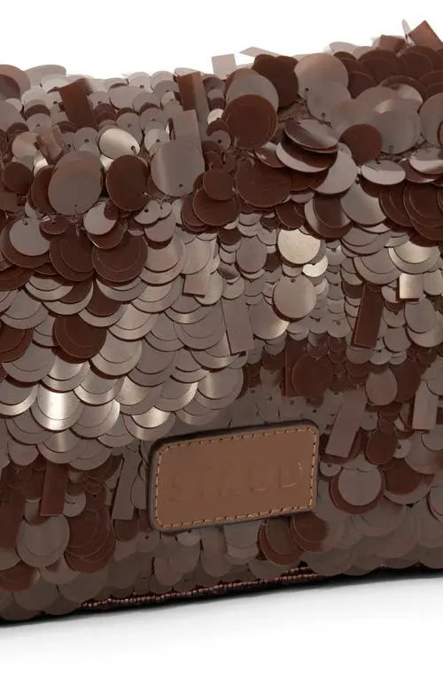 Staud Timmy Sequin Shoulder Bag - Cacao