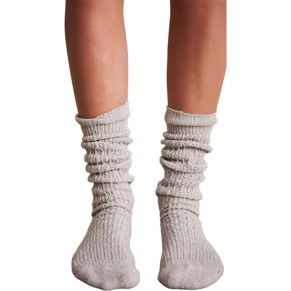 Free People Staple Slouch Socks - Marled Grey