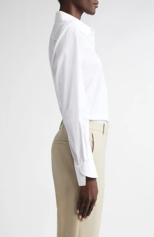 Lafayette 148 New York Wright Cotton Blend Button-up Shirt