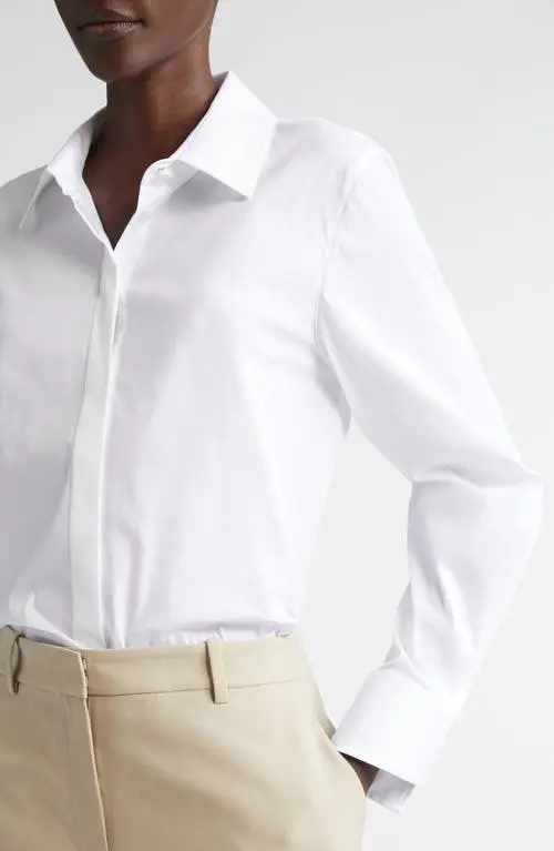 Lafayette 148 New York Wright Cotton Blend Button-up Shirt
