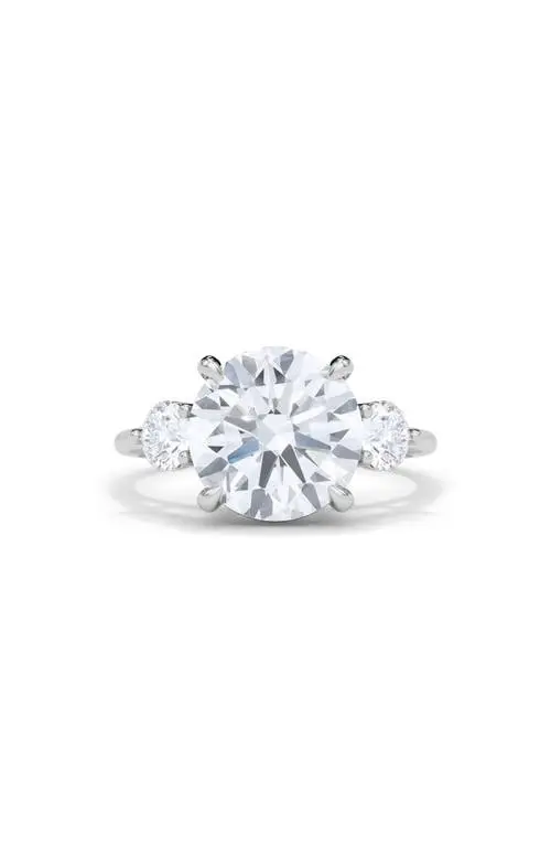 HAUTECARAT Three Stone Round Cut Lab Grown Diamond Ring - 18k White Gold