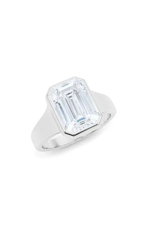 HAUTECARAT Emerald Cut Lab Grown Diamond Ring - 2.50ctw 18k White Gold