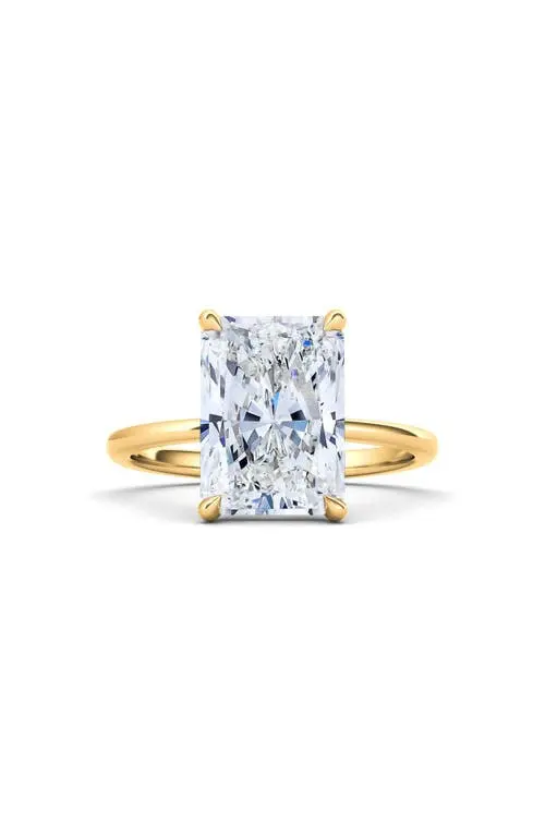 HAUTECARAT Radiant Cut Lab Grown Diamond Ring - 2.00 Ctw 18k Yellow Gold