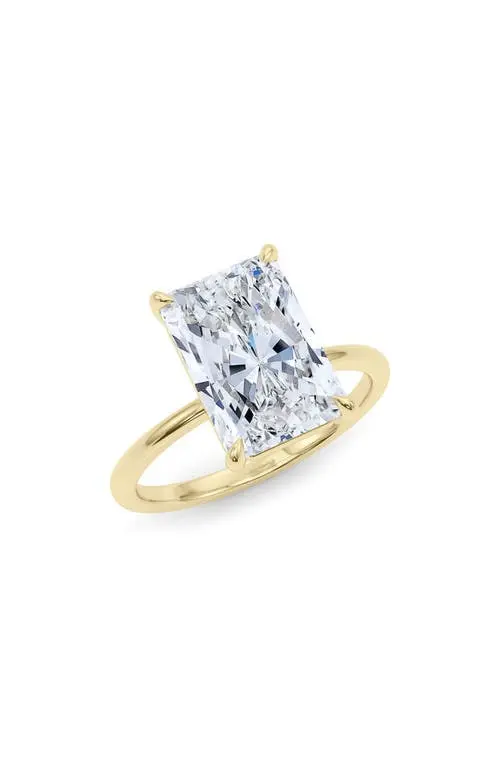 HAUTECARAT Radiant Cut Lab Grown Diamond Ring - 2.50 Ctw 18k Yellow Gold
