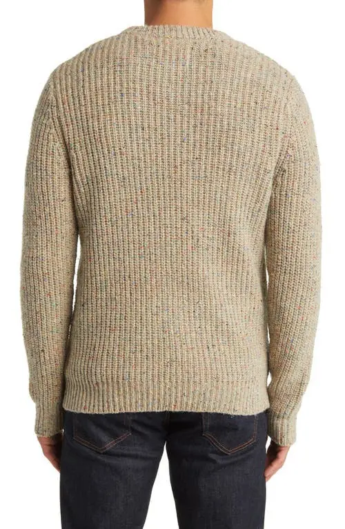 SCHOTT Donegal Wool-blend Crewneck Sweater - Tan