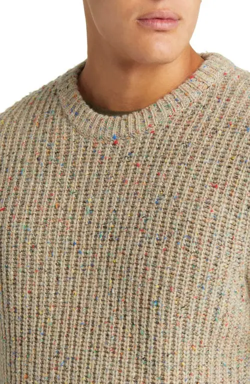 SCHOTT Donegal Wool-blend Crewneck Sweater - Tan