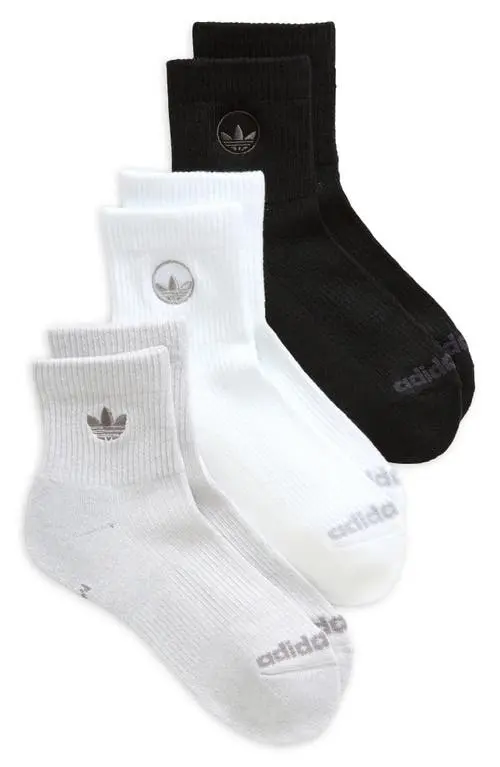 Adidas Gender Inclusive Assorted 3-pack Quarter Socks - White/ Clear Grey/ Black