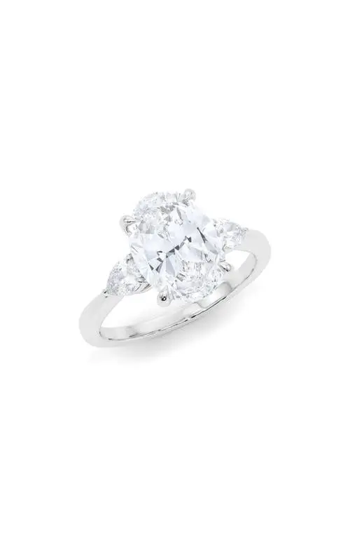 HAUTECARAT Oval & Pear Cut Lab Grown Diamond Ring - 2.00 Ctw 18k White Gold
