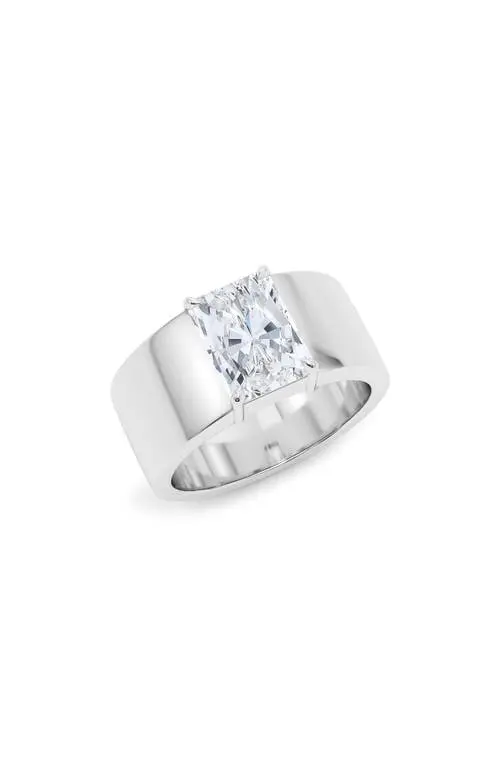 HAUTECARAT Radiant Cut Lab Grown Diamond Ring - 18k White Gold