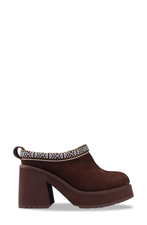 CANDIE'S Leora Platform Clog - Brown Suede