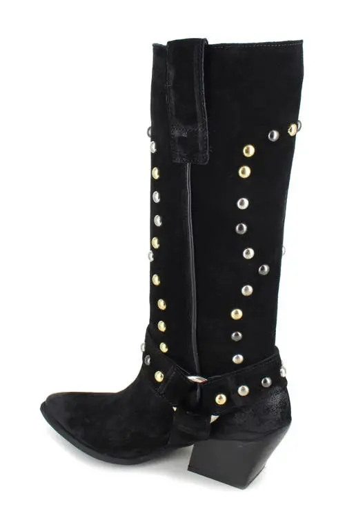 ZIGINY Giana Studded Western Boots - Black