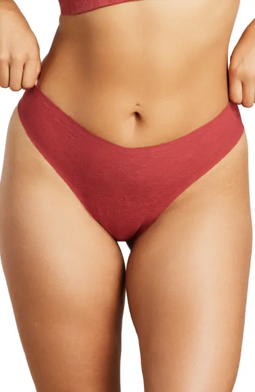 SIELLA Soft Lace Thong - Rosewood