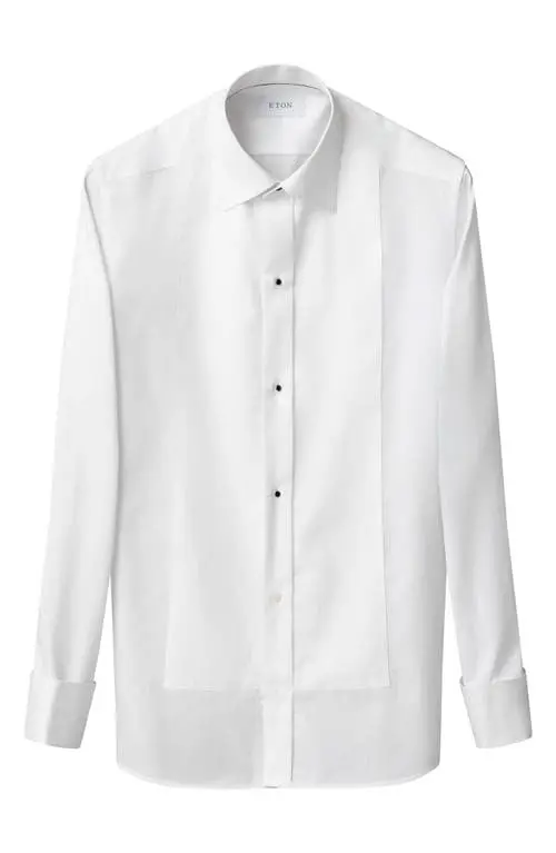 Eton Slim Fit Striped Bib Tuxedo Shirt - White