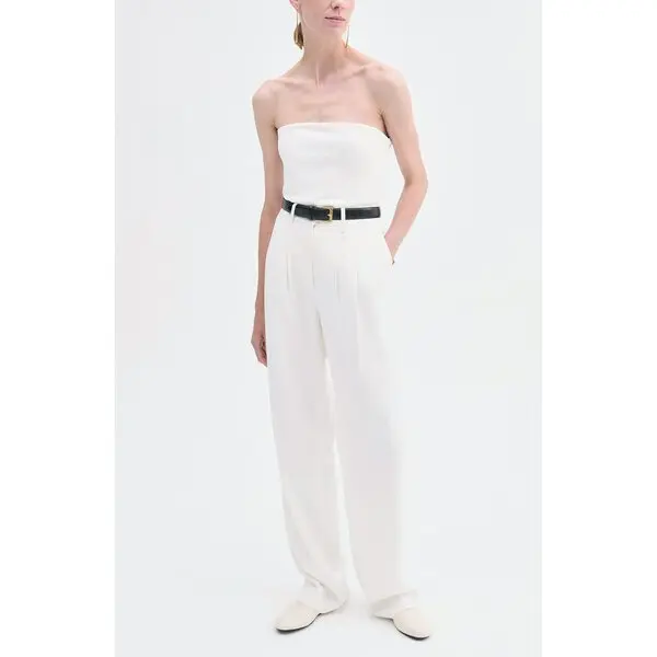 Co Strapless Bustier Top In Crepe - Ivory