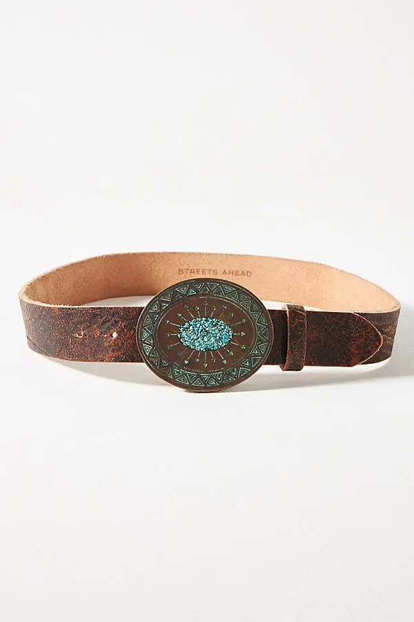 Streets Ahead Madison Western Belt In Brown - 50% Off  display picture 3