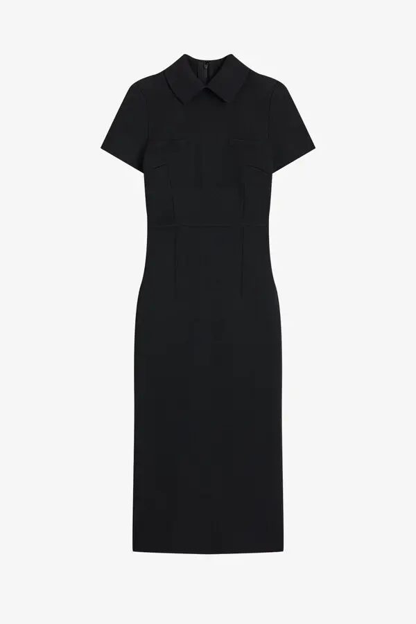 Scanlan Theodore Crepe Knit Collar Dress