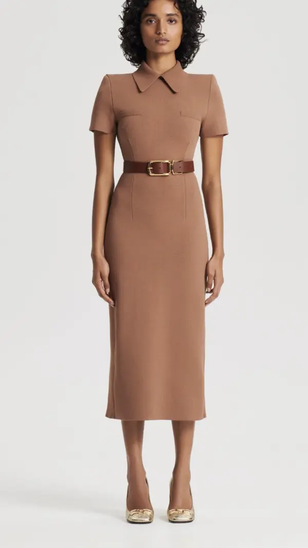 Scanlan Theodore Crepe Knit Collar Dress
