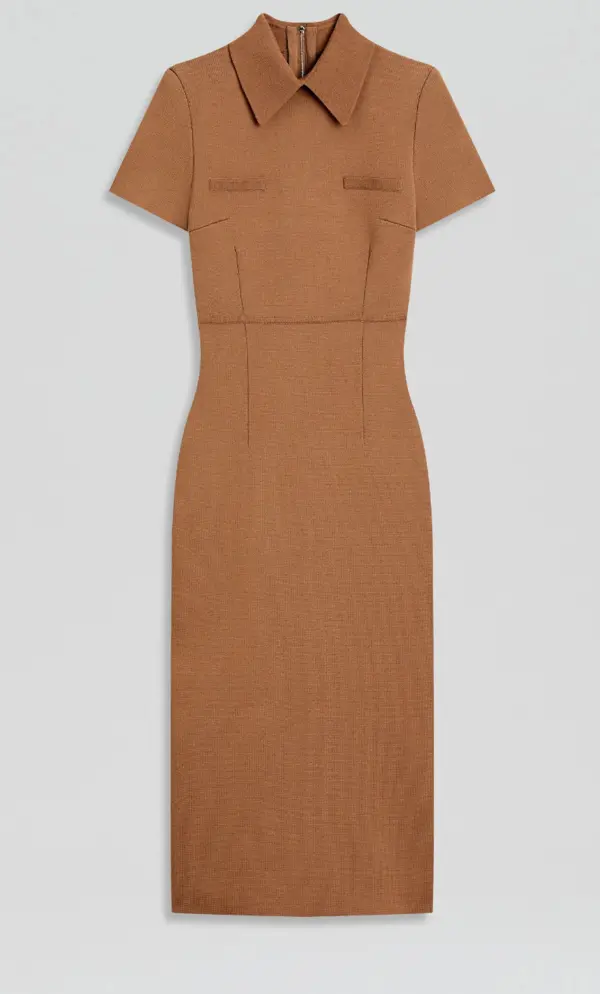 Scanlan Theodore Crepe Knit Collar Dress