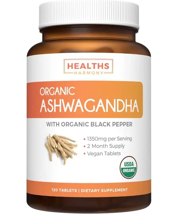 HEALTHS HARMONY Usda Organic Ashwagandha Tablets - No Color