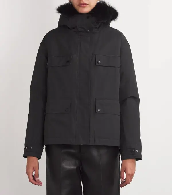YVES SALOMON Rabbit Fur-lined Parka Coat