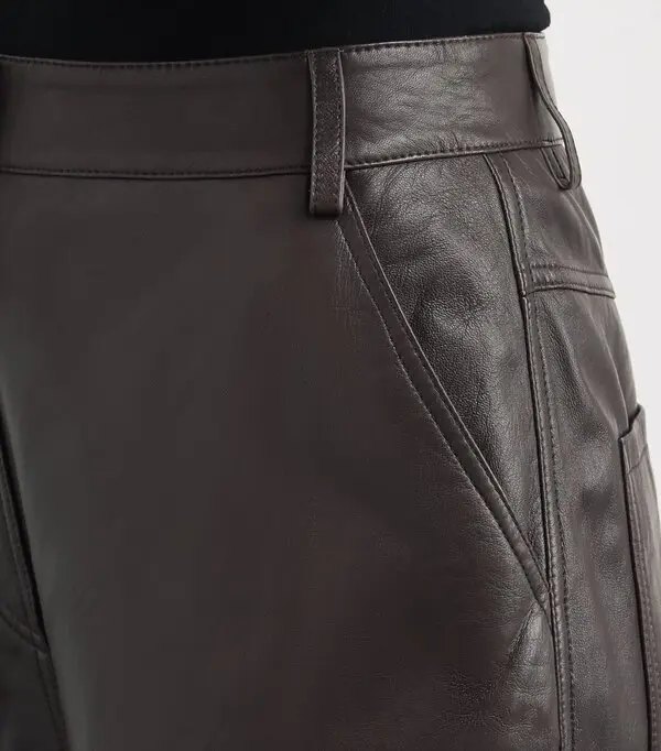 YVES SALOMON Lambskin Wide-leg Trousers - Beige