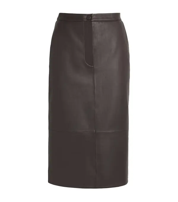 YVES SALOMON Nappa Leather Midi Skirt