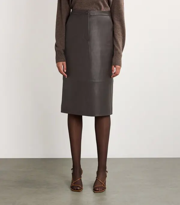 YVES SALOMON Nappa Leather Midi Skirt