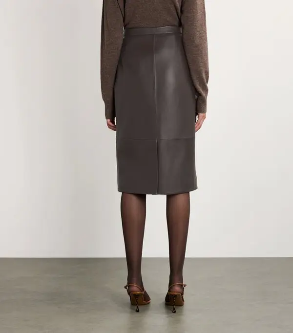 YVES SALOMON Nappa Leather Midi Skirt