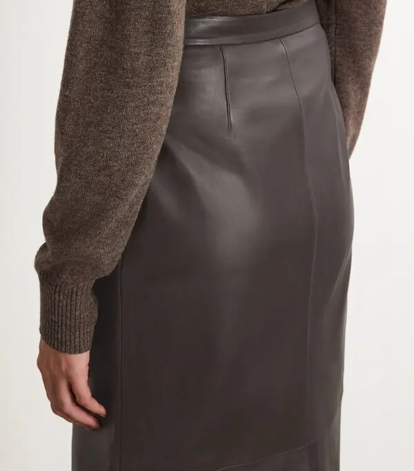 YVES SALOMON Nappa Leather Midi Skirt