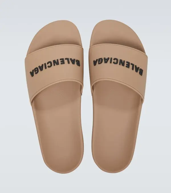 Balenciaga Pool Logo Rubber Slides