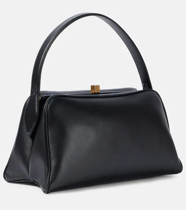 Khaite Cate Leather Shoulder Bag - Black