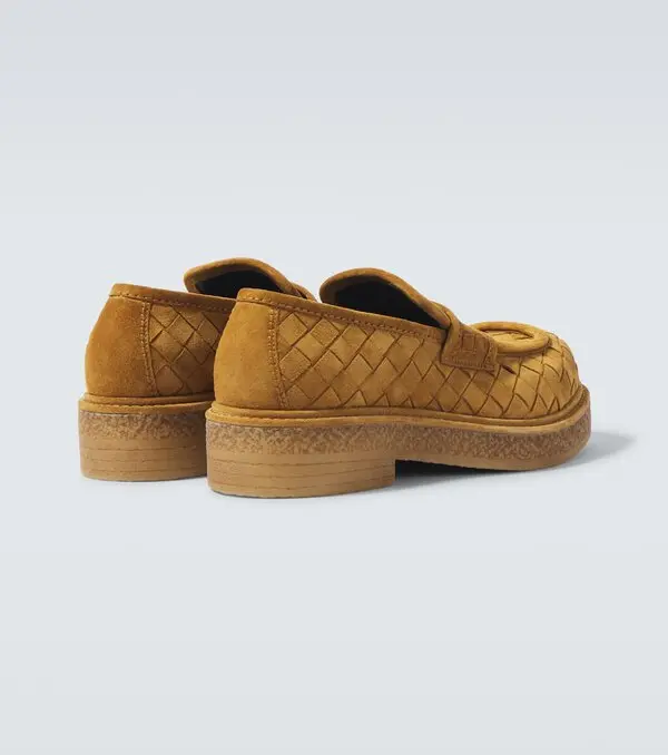 Bottega Veneta Haddock Intrecciato Suede Loafers