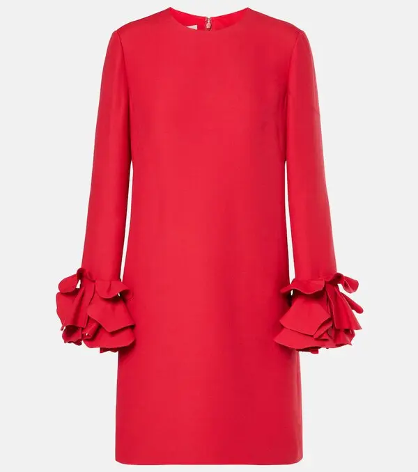 Valentino Garavani Crepe Couture Mini Dress With Ruffles