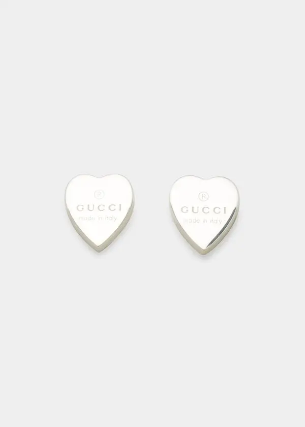 Gucci Engraved Heart Trademark Earrings