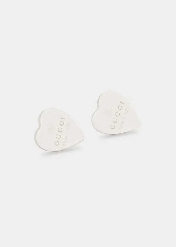 Gucci Engraved Heart Trademark Earrings