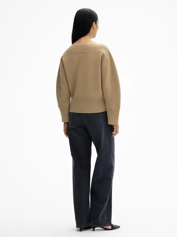 HOUSE OF DAGMAR Curved Knit Sweater