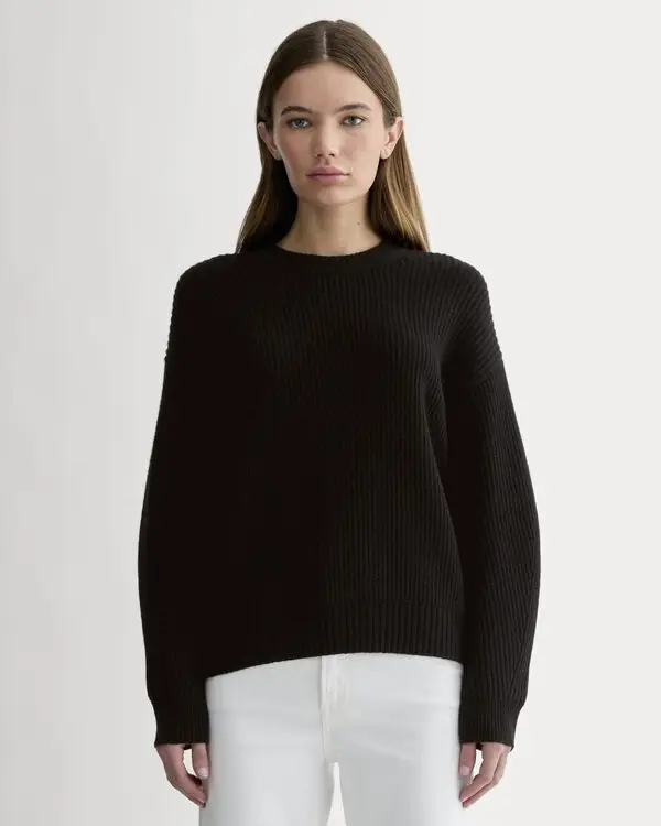 Everlane Cocoon Crew Neck Sweater - Black