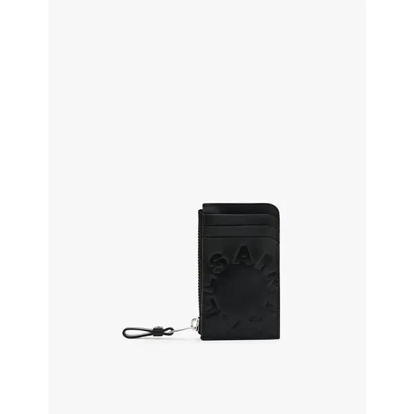 ALLSAINTS Tierra Isamu Embossed Leather Card Holder - Black